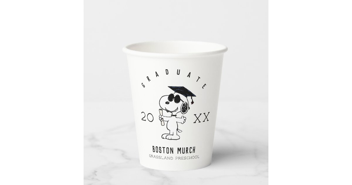 Peanuts | Snoopy Graduate Paper Cups | Zazzle