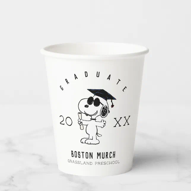Peanuts | Snoopy Graduate Paper Cups | Zazzle