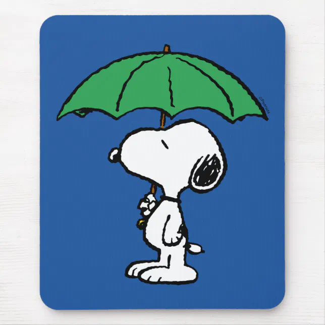 Peanuts | Snoopy Green Umbrella Mouse Pad | Zazzle