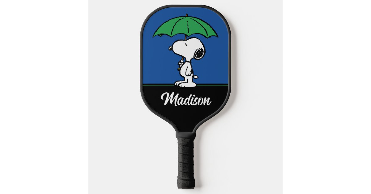 Peanuts | Snoopy Green Umbrella Pickleball Paddle | Zazzle