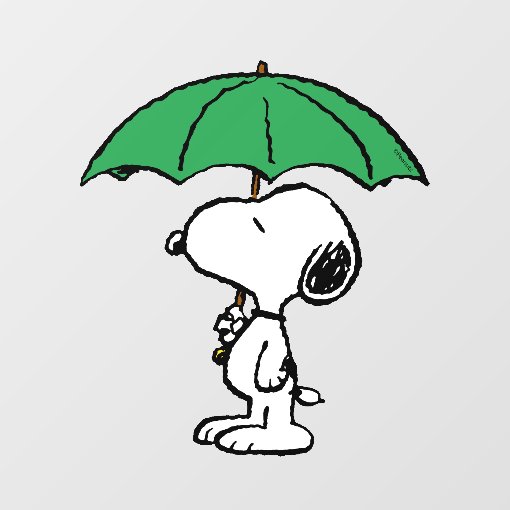 Peanuts | Snoopy Green Umbrella Window Cling | Zazzle