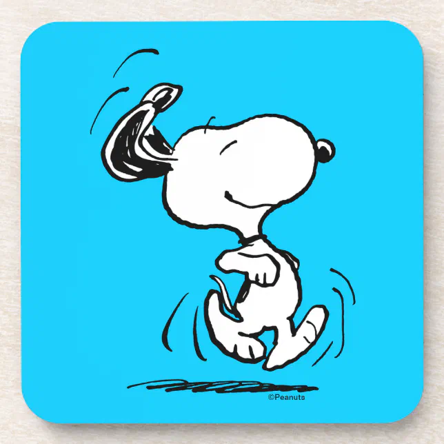 Peanuts | Snoopy Happy Dance Beverage Coaster | Zazzle Peanuts | Snoopy Happy Dance Beverage Coaster | Zazzle
