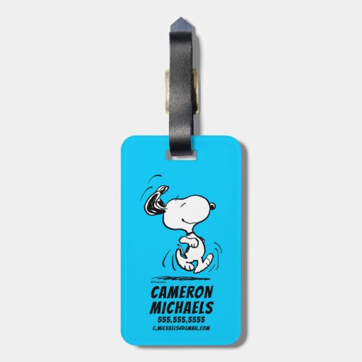 Peanuts | Snoopy Happy Dance Luggage Tag | Zazzle