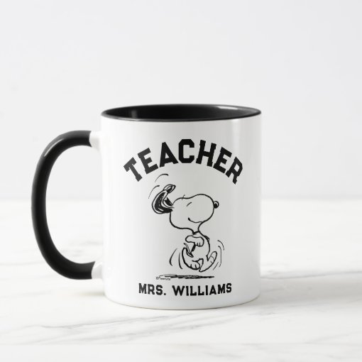 Peanuts | Snoopy Happy Dance Teacher Mug | Zazzle