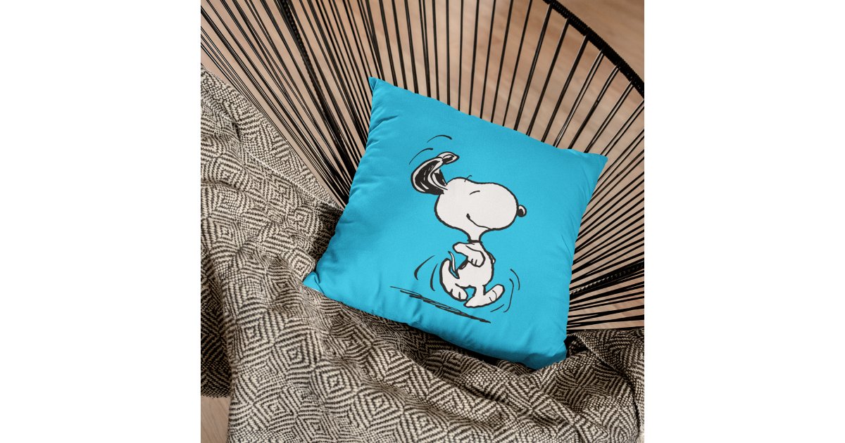 Peanuts | Snoopy Happy Dance Throw Pillow | Zazzle