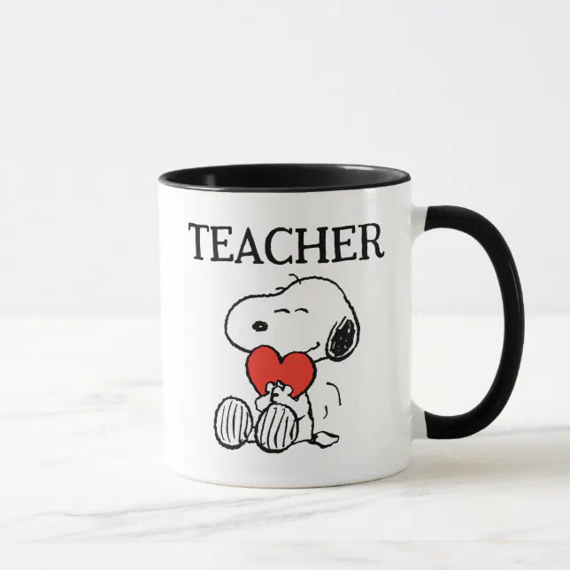 Peanuts | Snoopy Heart Hug Teacher Mug | Zazzle
