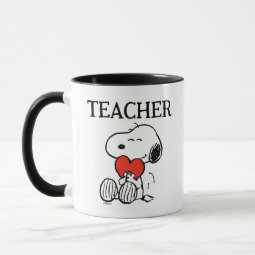 Peanuts | Snoopy Heart Hug Teacher Mug | Zazzle
