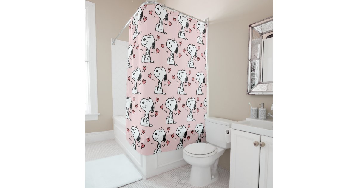 Peanuts | Snoopy Hearts Shower Curtain | Zazzle