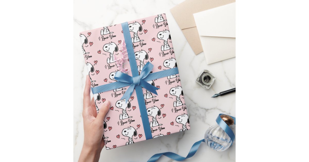 Peanuts | Snoopy Hearts Wrapping Paper | Zazzle