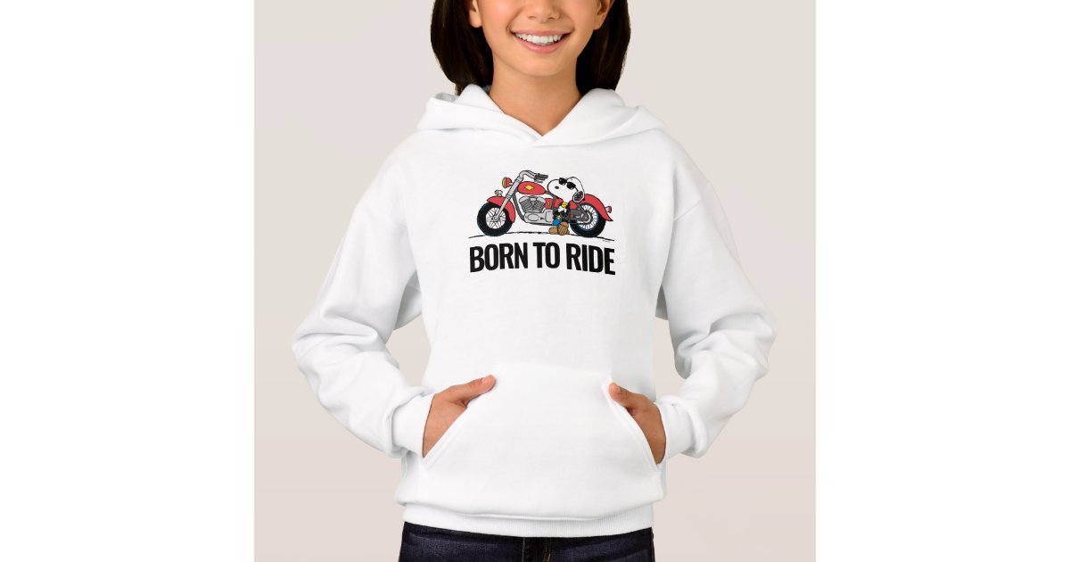 Peanuts | Snoopy & His Motorcycle Hoodie | Zazzle