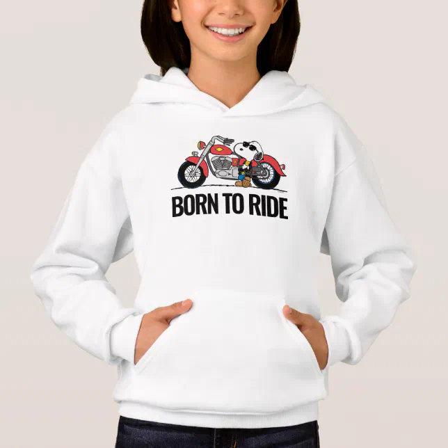 Peanuts | Snoopy & His Motorcycle Hoodie | Zazzle