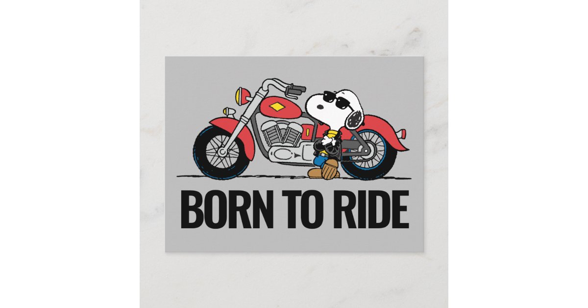 Peanuts | Snoopy & His Motorcycle Postcard | Zazzle