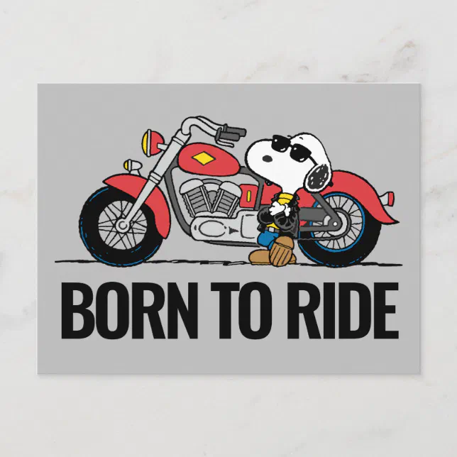 Peanuts | Snoopy & His Motorcycle Postcard | Zazzle