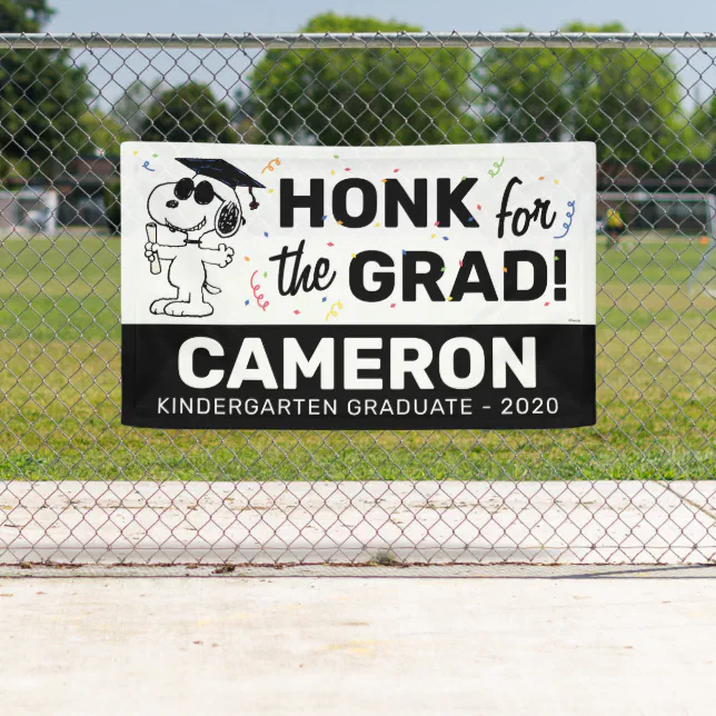 Peanuts - Snoopy | Honk for the Grad Banner | Zazzle