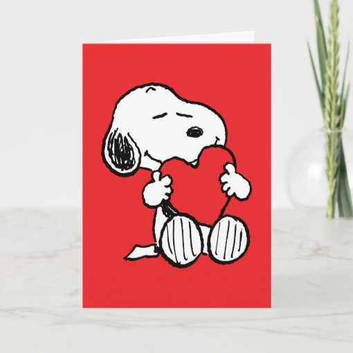 Peanuts | Snoopy Hugging Heart | Add Your Photo Card | Zazzle