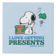 Peanuts | Snoopy I Love Getting Presents Faux Canvas Print | Zazzle