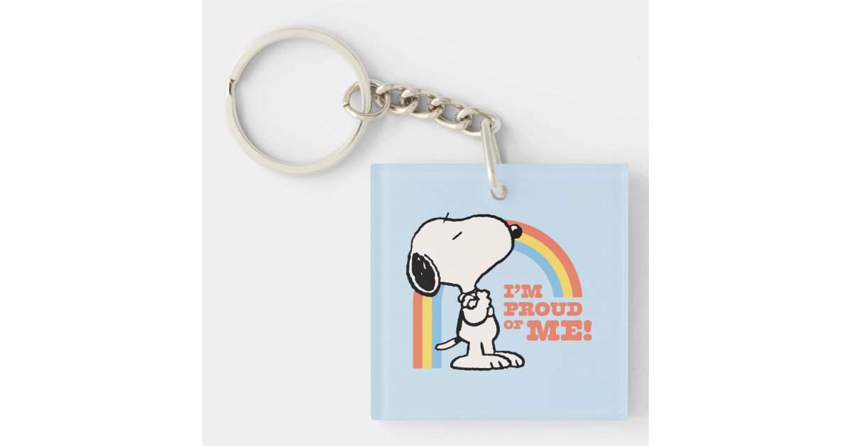 Peanuts | Snoopy I'm Proud of Me Keychain | Zazzle
