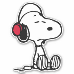 Peanuts | Snoopy in Headsets Sticker | Zazzle
