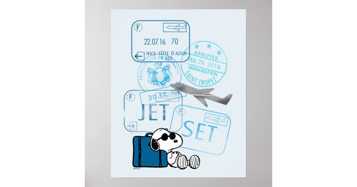 Peanuts | Snoopy Jet Set Poster | Zazzle