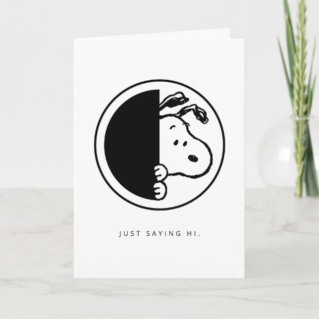 Peanuts | Snoopy Just Saying Hi | Add Your Photo Card | Zazzle