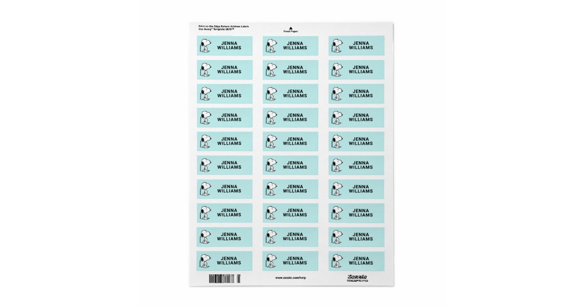 Peanuts | Snoopy Label | Zazzle