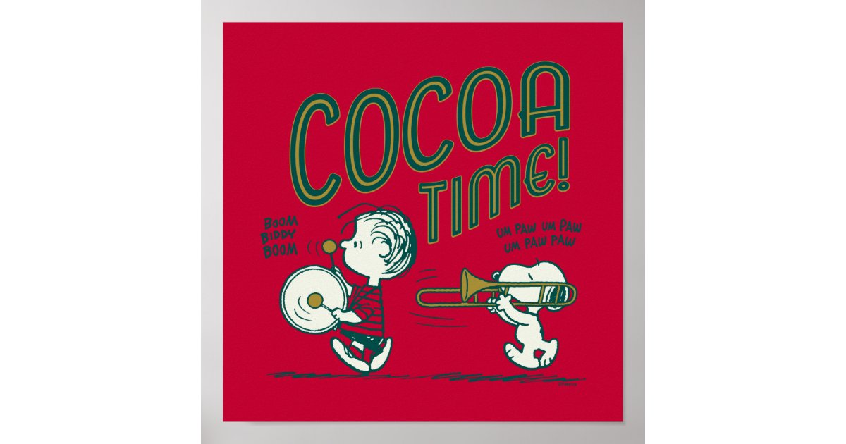 Peanuts | Snoopy & Linus Cocoa Time Poster | Zazzle