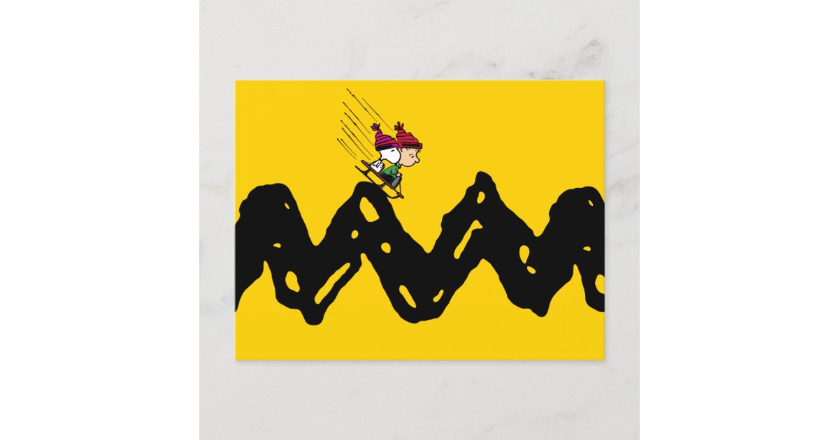 Peanuts | Snoopy & Linus Sled Ride Postcard | Zazzle
