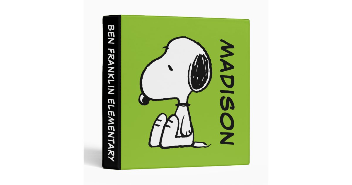 Peanuts | Snoopy Looking Down 3 Ring Binder | Zazzle