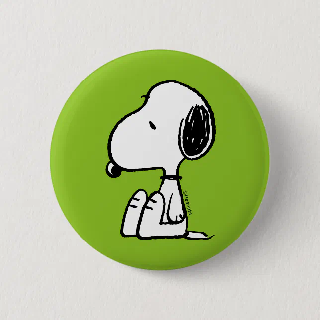 Peanuts | Snoopy Looking Down Button | Zazzle