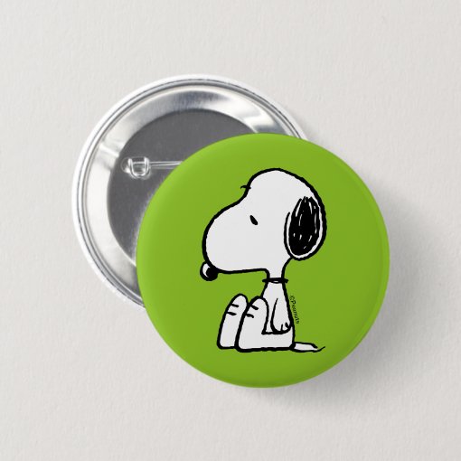 Peanuts | Snoopy Looking Down Button | Zazzle