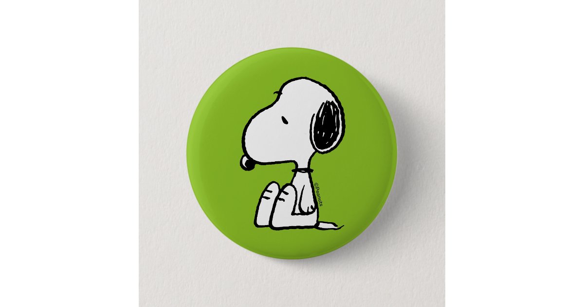 Peanuts | Snoopy Looking Down Button | Zazzle