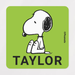 Peanuts | Snoopy Looking Down Kids' Labels | Zazzle