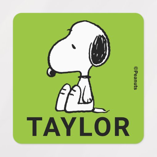 Peanuts | Snoopy Looking Down Kids' Labels | Zazzle