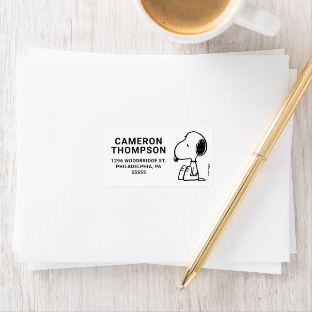 Peanuts | Snoopy Looking Down Label | Zazzle