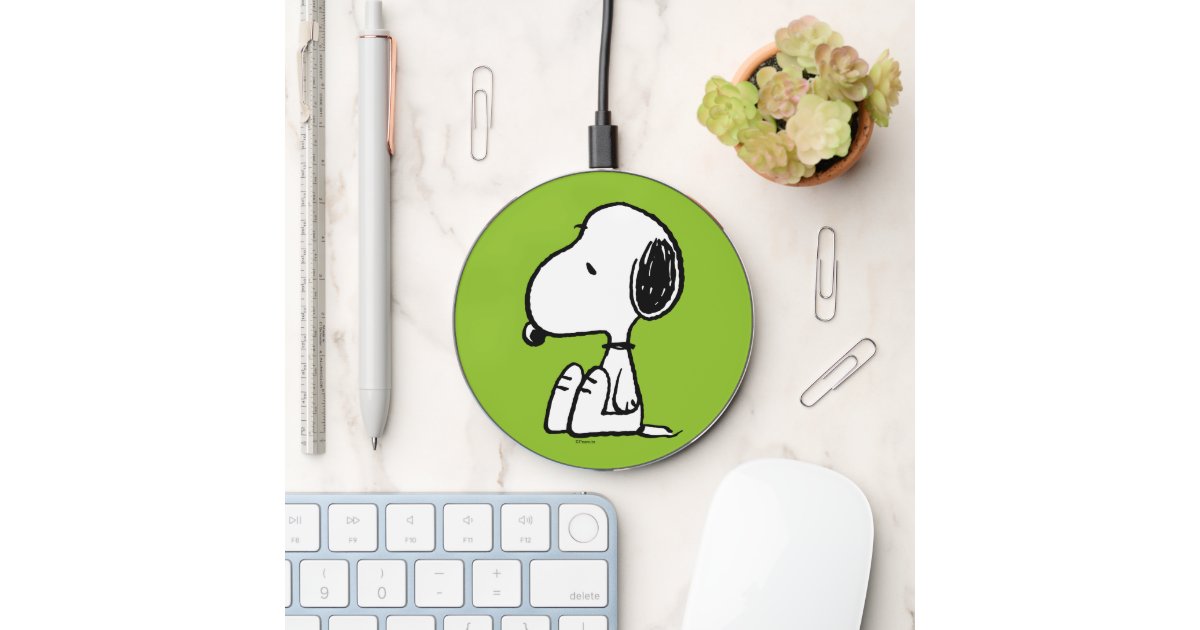 Peanuts | Snoopy Looking Down Wireless Charger | Zazzle