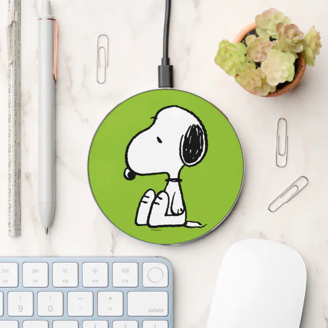 Peanuts | Snoopy Looking Down Wireless Charger | Zazzle
