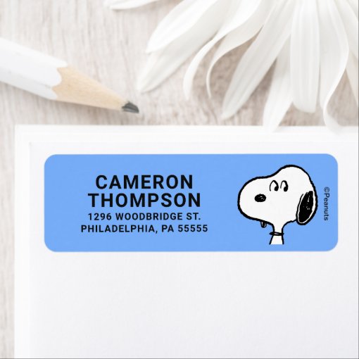 Peanuts | Snoopy Looks Label | Zazzle