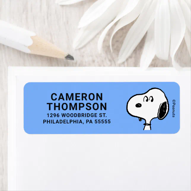 Peanuts | Snoopy Looks Label | Zazzle