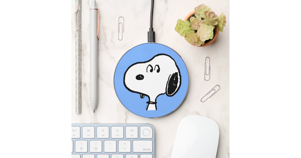 Peanuts | Snoopy Looks Wireless Charger | Zazzle