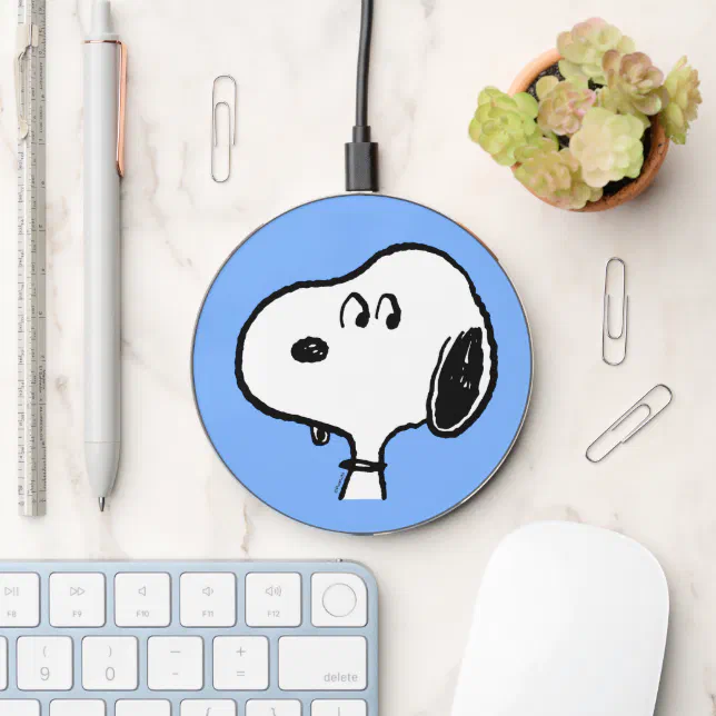 Peanuts | Snoopy Looks Wireless Charger | Zazzle