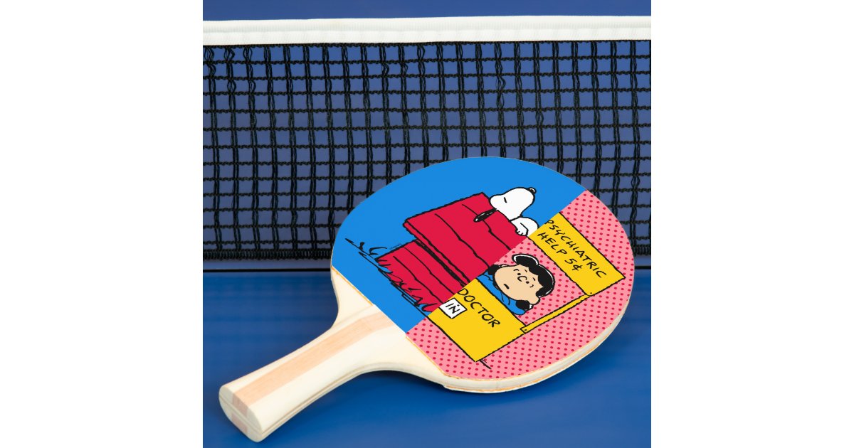 Peanuts | Snoopy & Lucy Half & Half Ping Pong Paddle | Zazzle