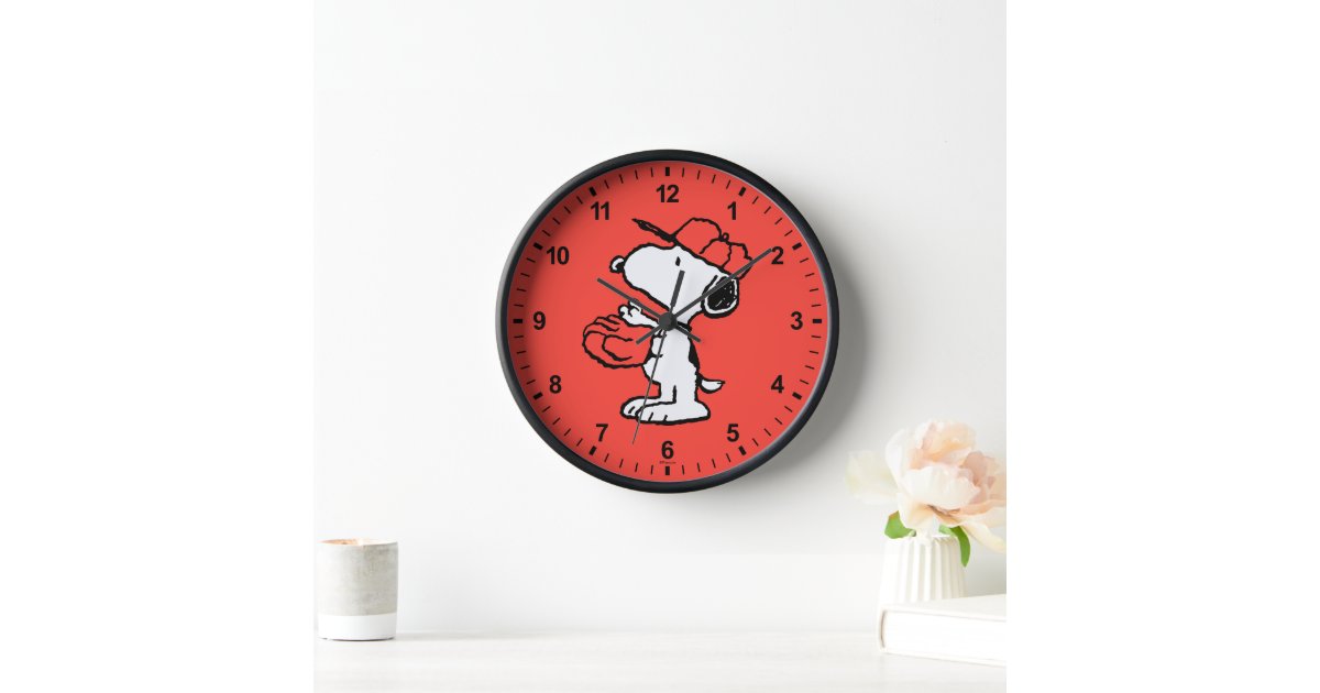 Peanuts | Snoopy Making the Catch Clock | Zazzle