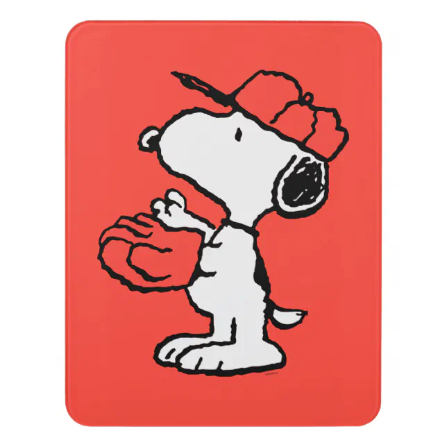 Peanuts | Snoopy Making the Catch Door Sign | Zazzle