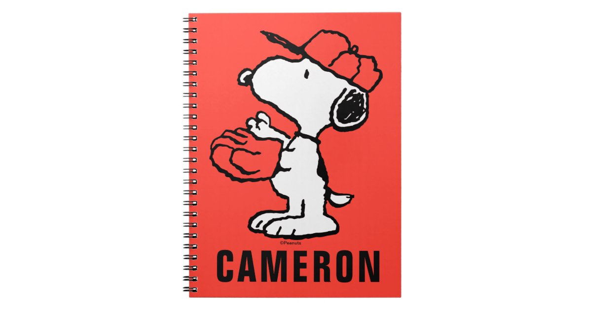 Peanuts | Snoopy Making the Catch Notebook | Zazzle
