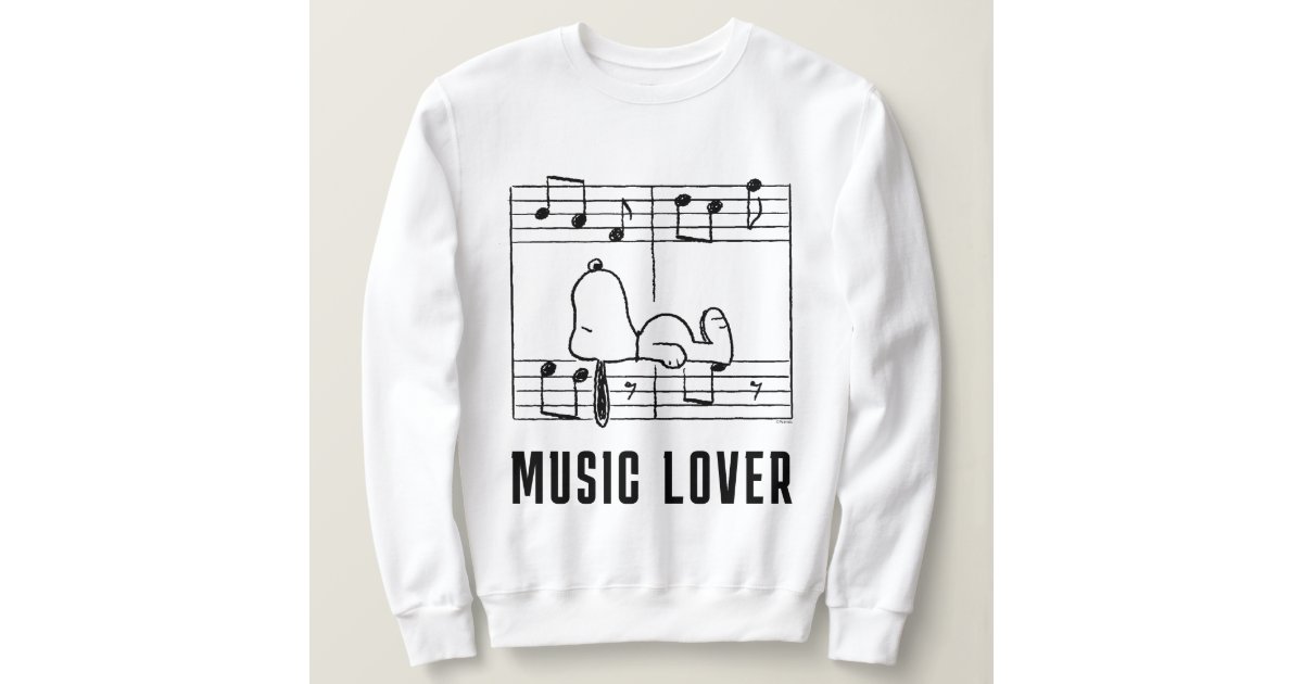 Peanuts | Snoopy Musical Notes Sweatshirt | Zazzle