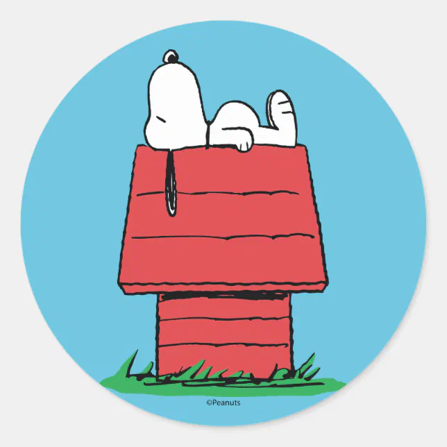 Peanuts | Snoopy Napping Classic Round Sticker | Zazzle