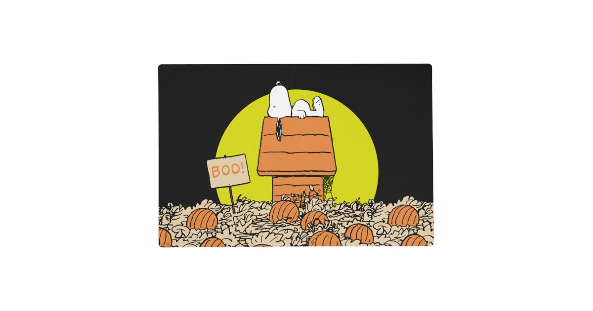 Peanuts | Snoopy Napping in the Pumpkin Patch Placemat | Zazzle