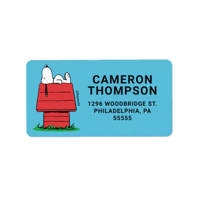 Peanuts | Snoopy Napping Label | Zazzle