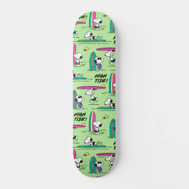Peanuts | Snoopy Ocean High Tide Pattern Skateboard | Zazzle