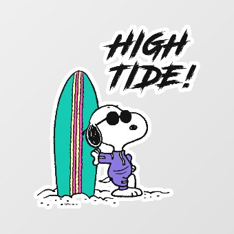 Peanuts | Snoopy Ocean High Tide Window Cling | Zazzle